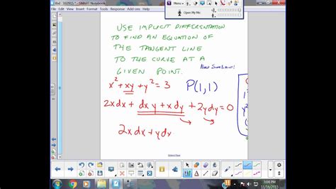 Find Equation Of Tangent Line Using Implicit Differentiation Juda