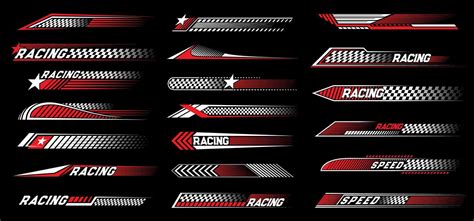 Red Race Sport Car Stripe Stickers Racing Decals 37908127 Vector Art