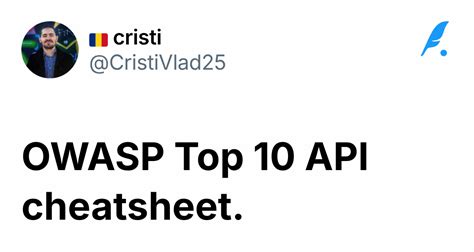 Owasp Top 10 Api Cheatsheet 🇷🇴 Cristi