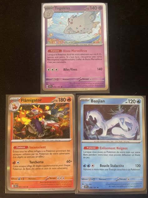 CARTE POKÉMON Lot De 3 Cartes Holo Reverse Étincelle Déferlantes