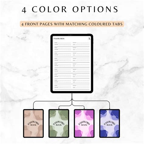 Digital Planner Digital Password Tracker Alphabetical Organiser