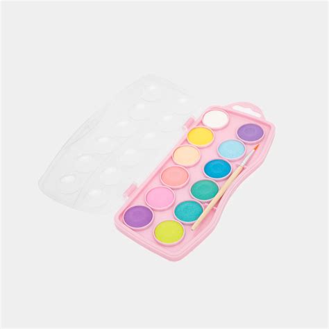 Set De Acuarelas Con Estuche Pincel Rosado