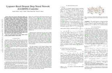 Lyapunov Based Dropout Deep Neural Network Lb DDNN Controller