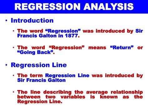 Regression Analysis Economic Statistics Ppt