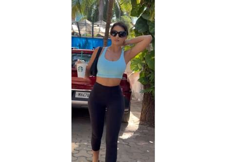 Nora Fatehi Flaunts Her Super Hot Body In A Blue Crop And Tight Fitted