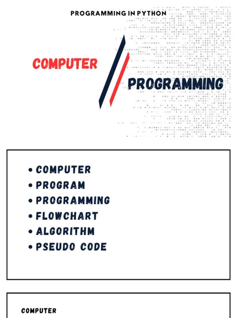 Lesson 1 Concepts Programming Pdf Control Flow Computer Programming