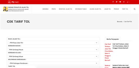 Gimana Cara Cek Tarif Tol Secara Online 2024 Otospector