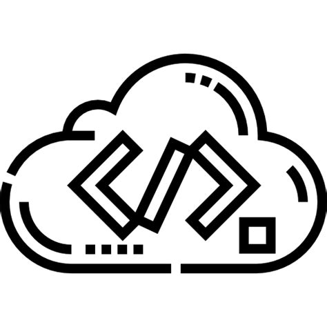 Cloud Computing Detailed Straight Lineal Icon