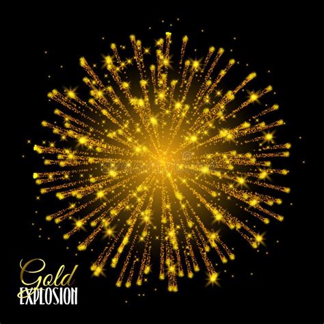 Sparkling Texture Stardust Sparks In Explosion On Black Stock Vector