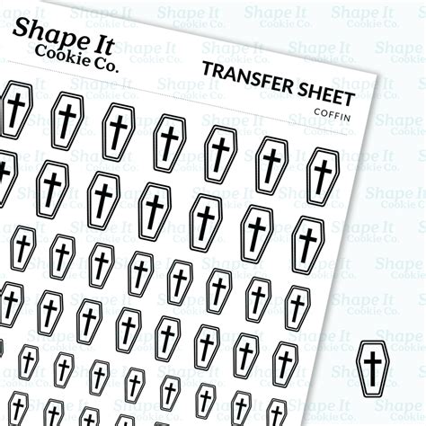 Coffin Transfer Sheet Shape It Cookie Co