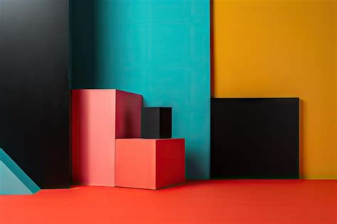 Premium Ai Image Bold Color Blocks And Contrasts On The Minimal