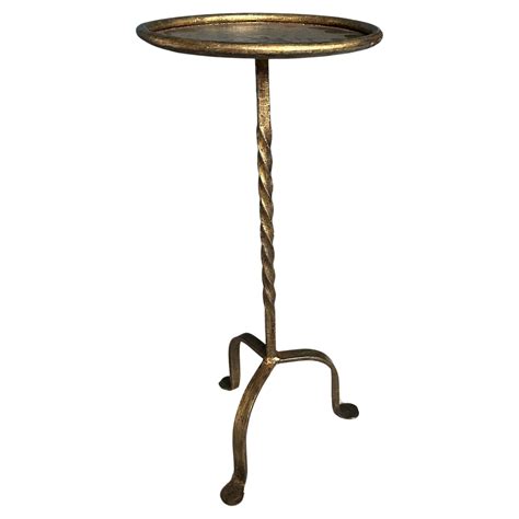 Small Gilt Metal Drinks Table With Twisted Stem For Sale At 1stdibs