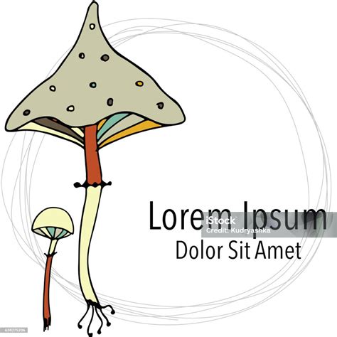 Art Mushroom Sketch For Your Design Stock Illustration Download Image