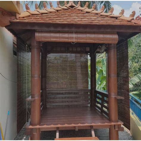 Jual Gazebo Full Kerai Kayu Besi Dan Bahan Kayu Kelapa Atap Genteng