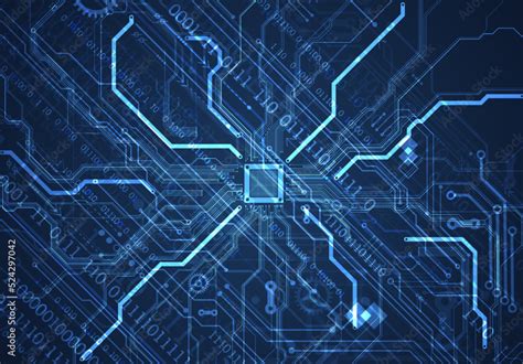 CPU Concept Circuit Board Technology Background Stock Vector Adobe Stock