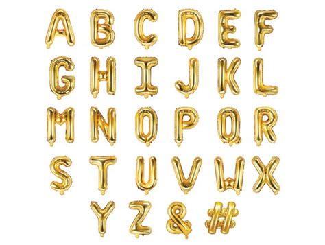13 Air Filled Gold Letter Balloon A Z And Custom Balloon Phrase
