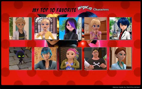 My Top 10 Favorite Miraculous Characters By Dreypare On Deviantart