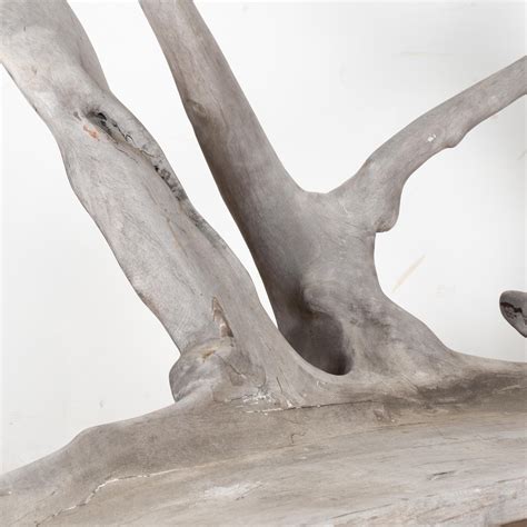 Mid Century Organic Teak Root Large Bench