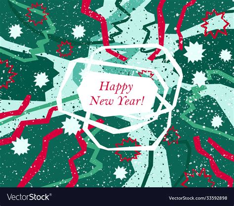 Happy New Year Greeting Card In Angular Style Vector Image