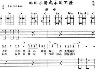 你的柔情我永远不懂 二胡谱 歌谱 吉他谱 和弦谱 简谱 五线谱