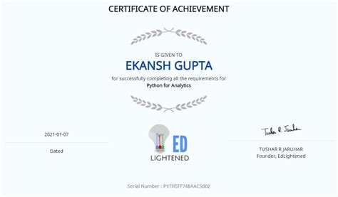 Ekansh Gupta On Linkedin Certification Python Course