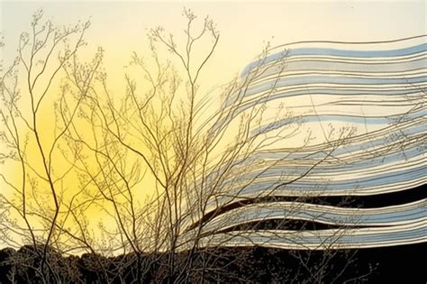 Premium AI Image A Drawing Of Trees With The Sun Setting Behind Them