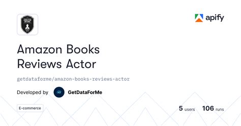 Amazon Books Reviews Actor Api In Python · Apify