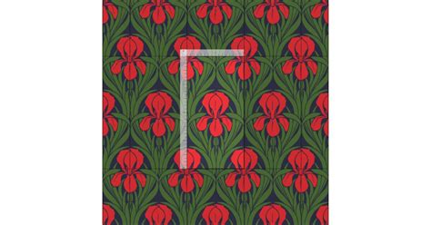 Vintage Art Nouveau Iris Pattern Fabric Zazzle