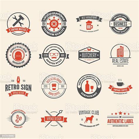 Set Of Vector Logotypes Elements Labels Badges And Silhouettes向量圖形及更多商務