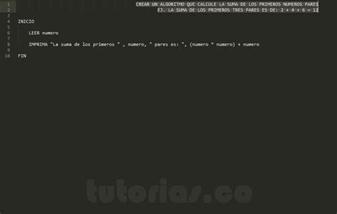 Operadores Pseudocodigo Suma De Numeros Pares Tutorias Co