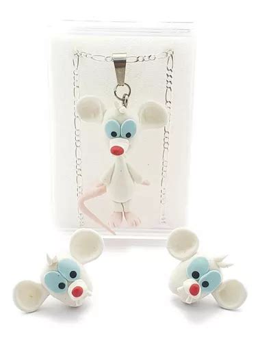 Collar Raton Dienton De Pasta Francesa Y Plata 925 Aretes Meses Sin