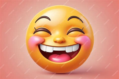 Cute Smiling Emoji Happy Face With Flushed Cheeks Cheerful Embarrassed