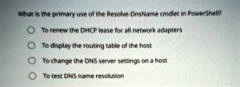 What Is The Primary Use Of The Resolve Dnsname Cmdlet In Powershell To
