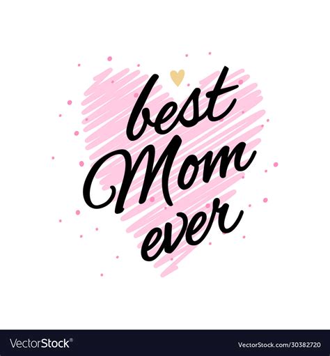 Mothers Day Hand Lettering Card Isolated On White Vector Image