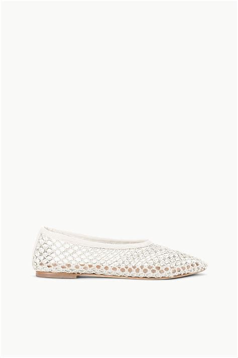 Staud Alba Ballet Flat Paper Netting