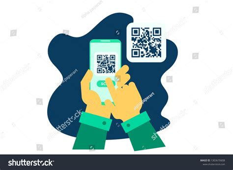 Qr Code Scanning Vector Illustration Concept Stock Vector Royalty Free 1303670608 Shutterstock