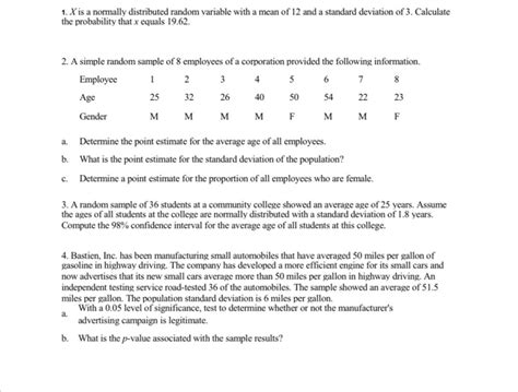 Solved 1 Xis A Normally Distributed Random Variable With A Chegg
