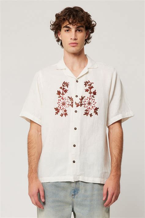 Buy Floral Embroider Bowler Natural Online Rollas Jeans