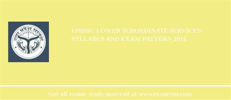 Upsssc Lower Subordinate Services Syllabus And Exam Pattern 2018 It S