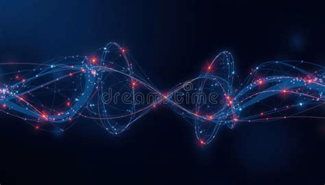 Dynamic Digital Wave Of Interconnected Blue And Red Nodes Forms Abstract Representation Of Data