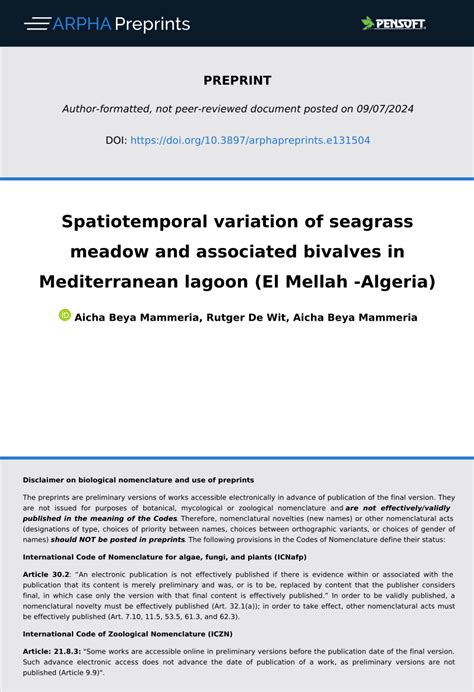 Pdf Spatiotemporal Variation Of Seagrass Meadow And Associated