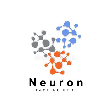 Neuron Logo Design Vector Nerve Cell Illustration Molecular Dna Health