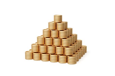 황금 동전이 단계적으로 쌓여 있습니다 흰색 배경에 3d 금융 및 은행 개체 사업 투자 성공 및 이익 클리핑 패스가 있는 개체입니다 3d 일러스트레이션 부귀에 대한 스톡 사진