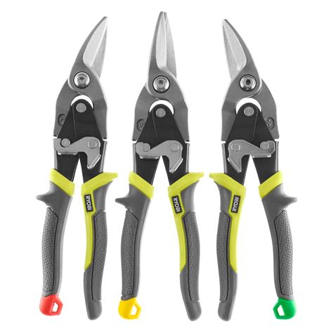 Ryobi Heavy Duty Straight Cut Aviation Snips Set 3 Piece The Home