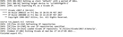 Hls 20174 导出 Rtl 报错：error Impl 213 28 Failed To Generate Ipvivado
