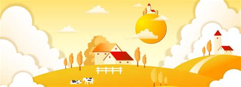 小村庄动漫小村庄卡通小村庄风景大山谷图库