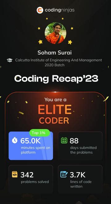 soham surai on linkedin coding recap 23 coding ninjas