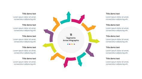 11 Segments Curved Arrow For Ppt