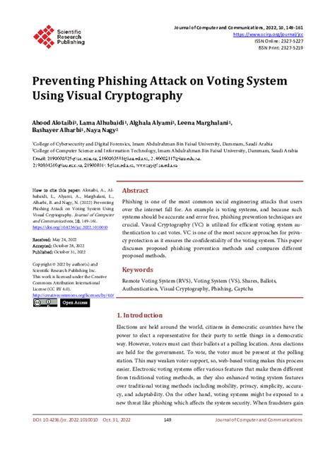 Pdf Preventing Phishing Attack On Voting System Using Visual Cryptography