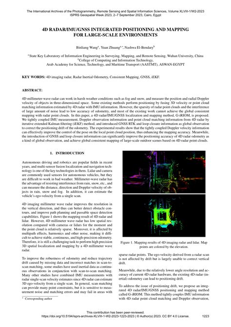Pdf 4d Radarimugnss Integrated Positioning And Mapping For Large Scale Environments
